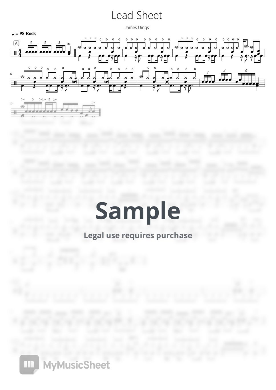 James Uings - Lead Sheet【Rock school Lv8】 악보 by 看哦爱随风