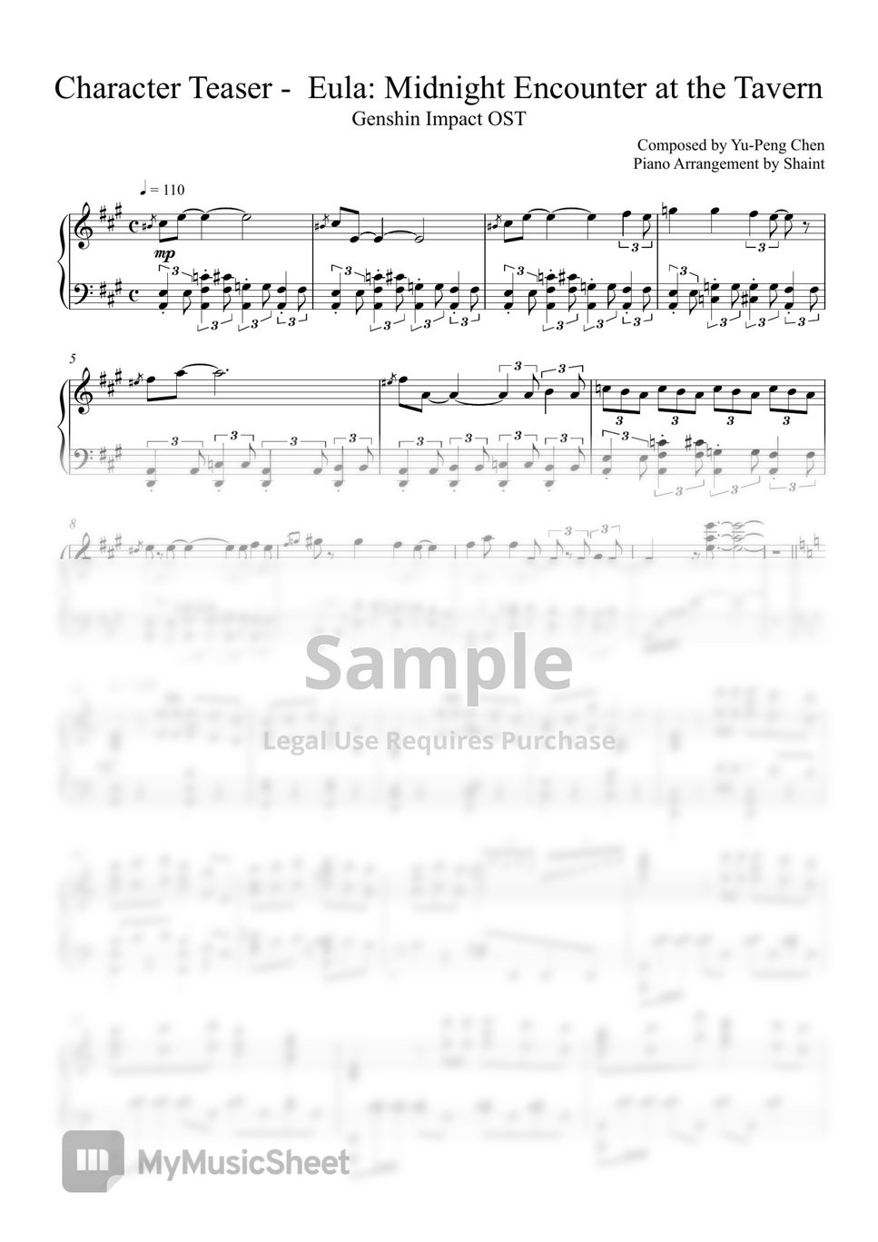 Yu-peng Chen@HOYO-MIX - Eula: Midnight Encounter at the Tavern ...