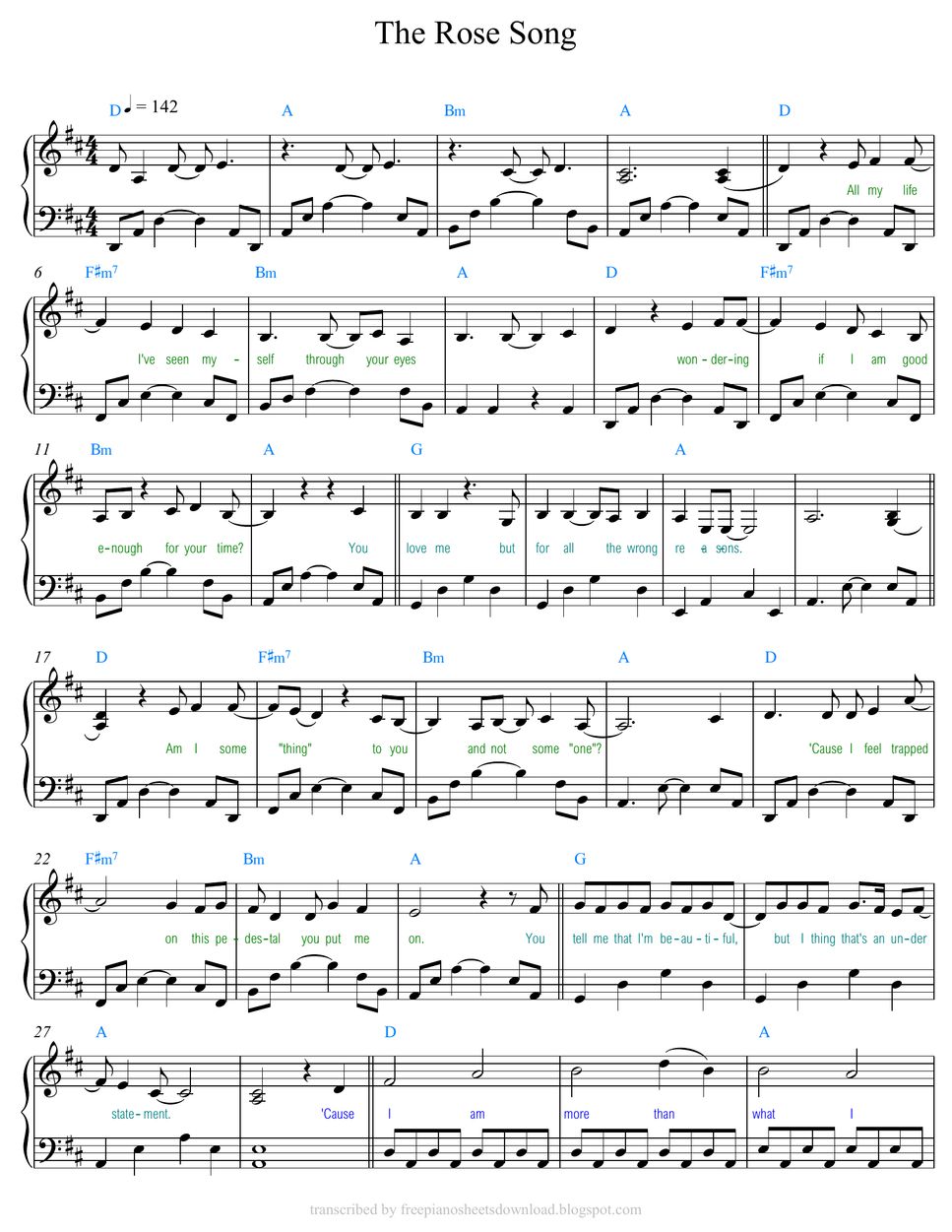 Olivia Rodrigo - The Rose Song (Lyrics) Sheets by Rita B