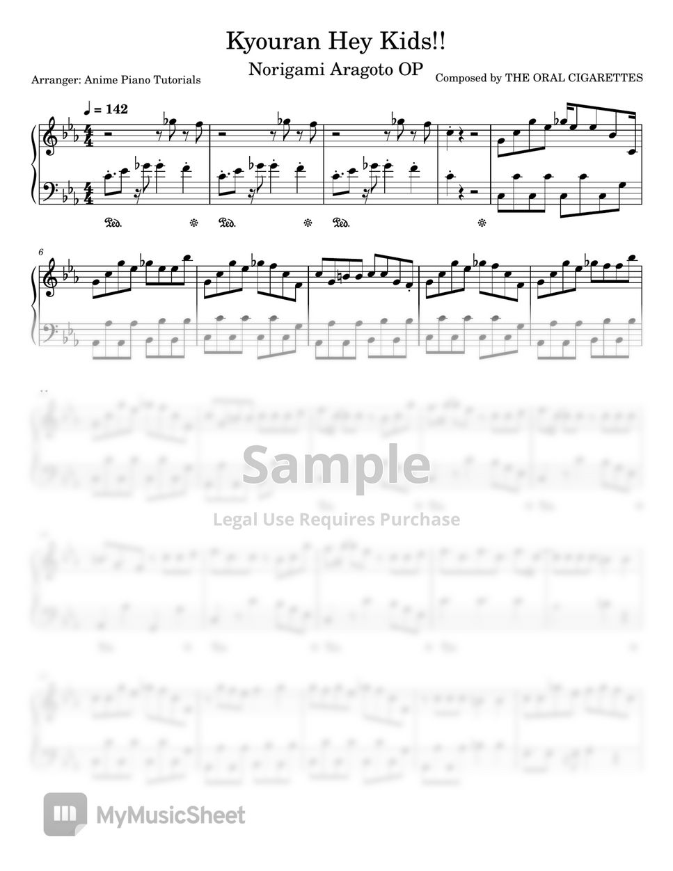 Kyouran Hey Kids!! (Norigami Aragoto OP) - Kyouran Hey Kids!! 악보 by ...