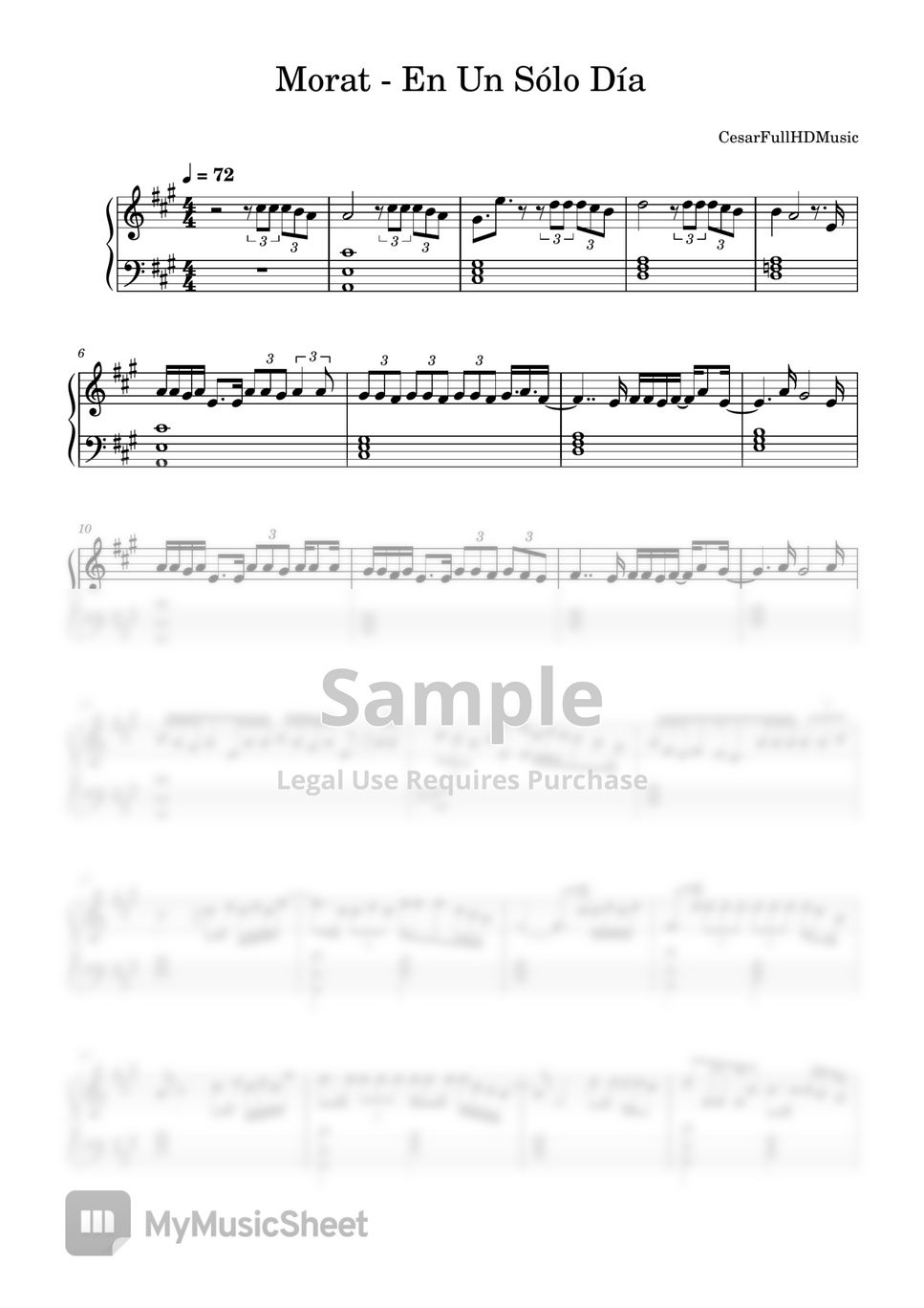 Morat - En Un Sólo Día Sheets