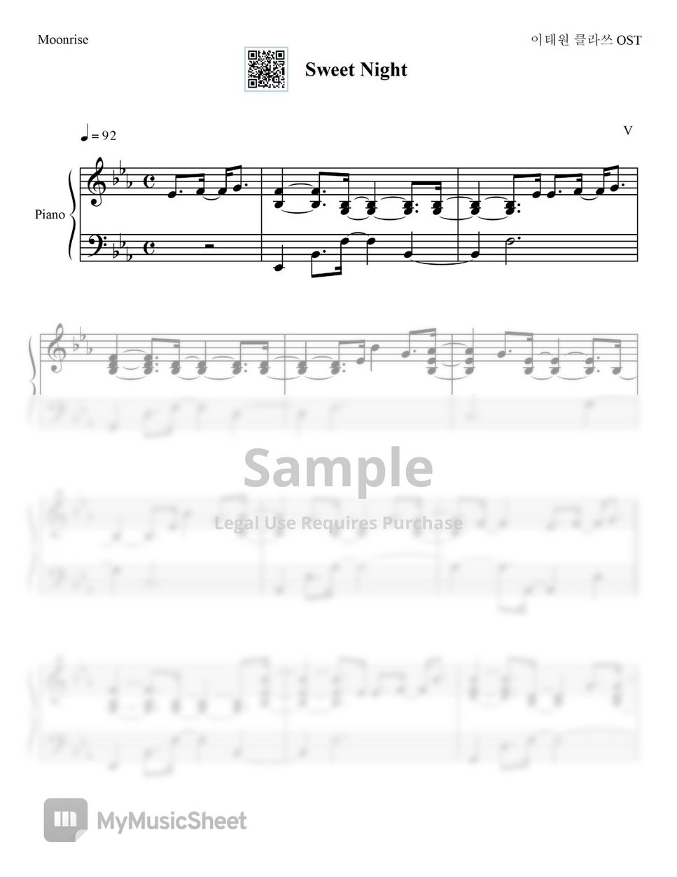 [itaewon Class Ost] V Sweet Night Sheets By Moonrise