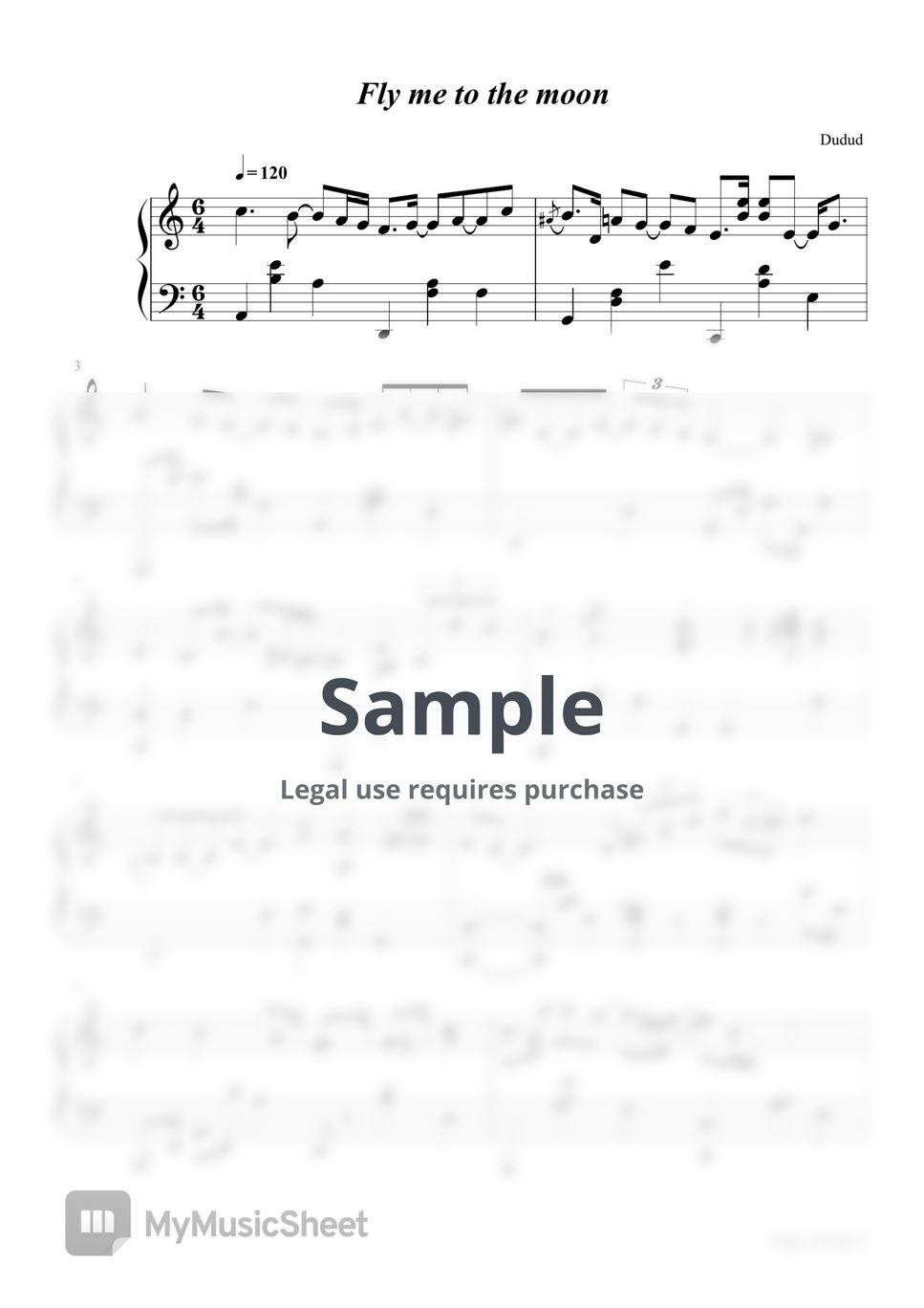 Bart Howard - Fly Me to the Moon (Bart Howard) 악보 by Yilun