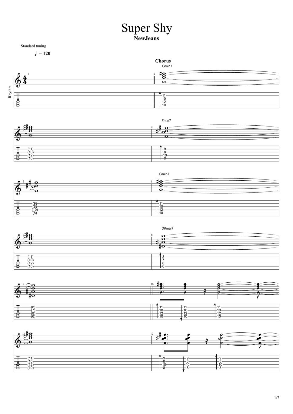 NewJeans - Super Shy Tab + Partition à une seule portée by Rob Ethereal