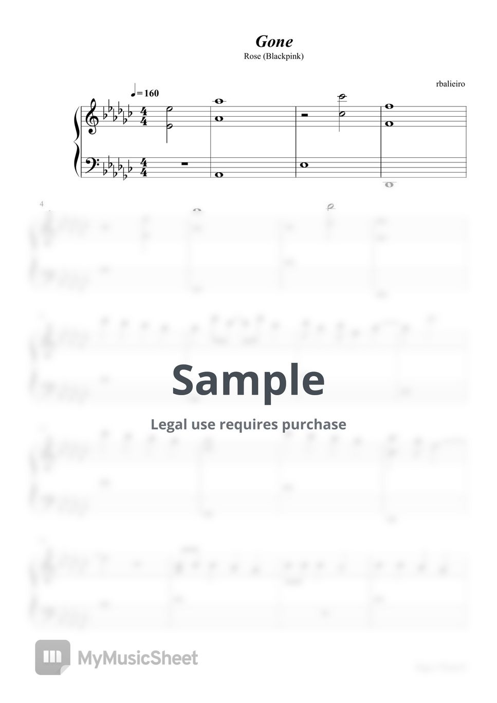 Rosé - Gone (Rosé-Blackpink) Sheets by Yilun