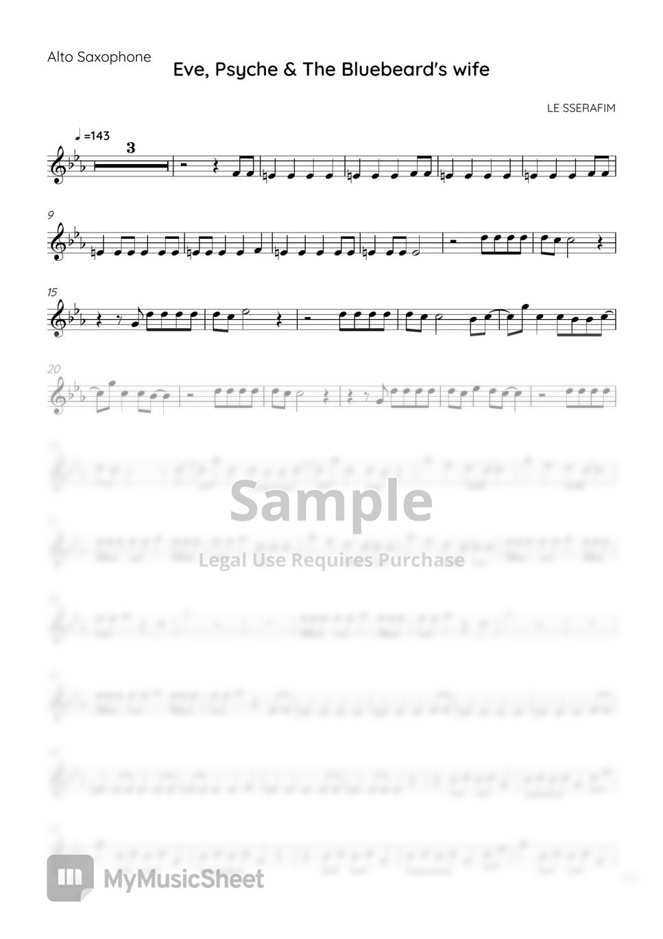 LE SSERAFIM - EVE, PSYCHE, THE BLUEBEARD'S WIFE Sheet Music by JL