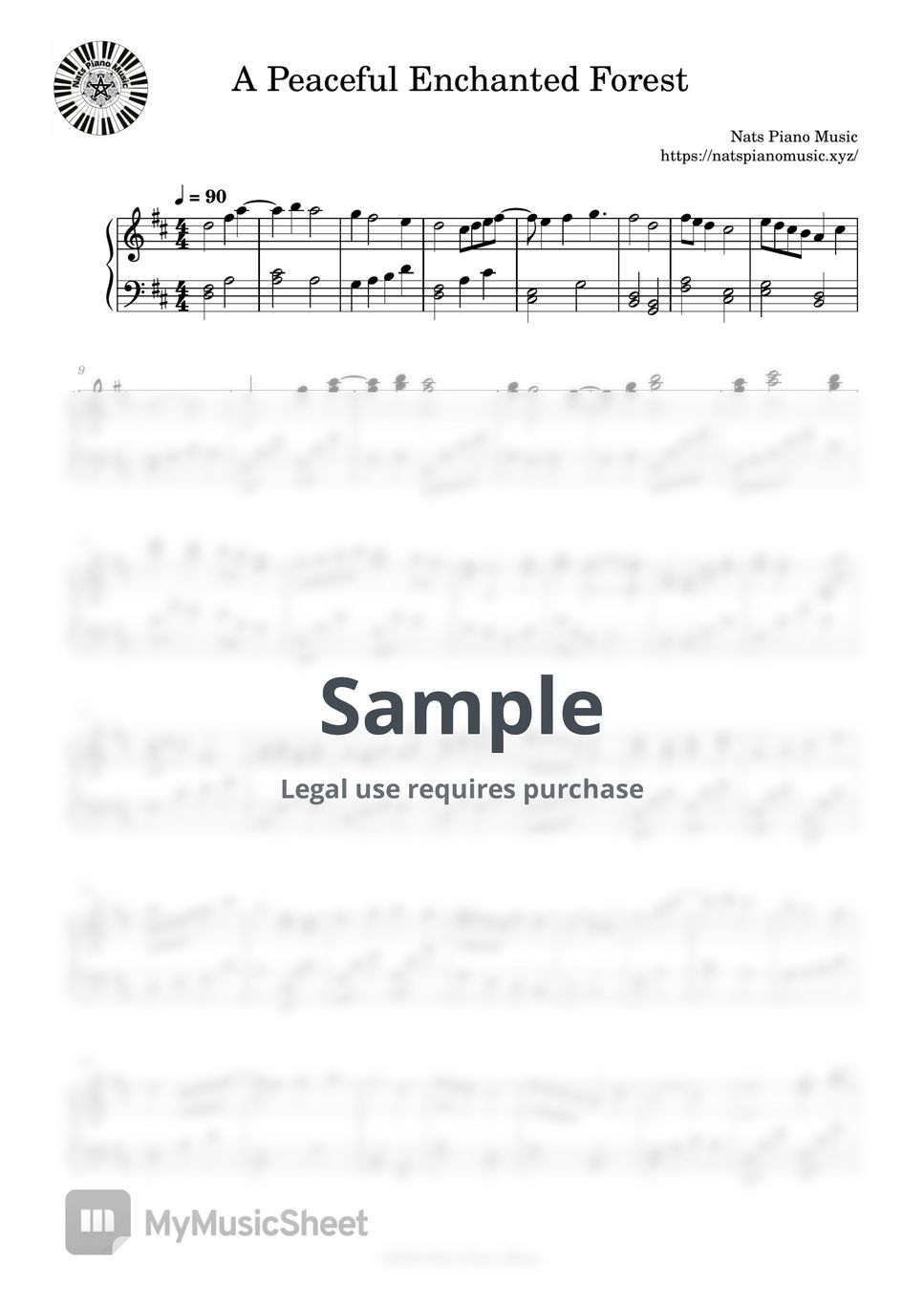 Nats Piano Music - A Peaceful Enchanted Forest نوتة موسيقية
