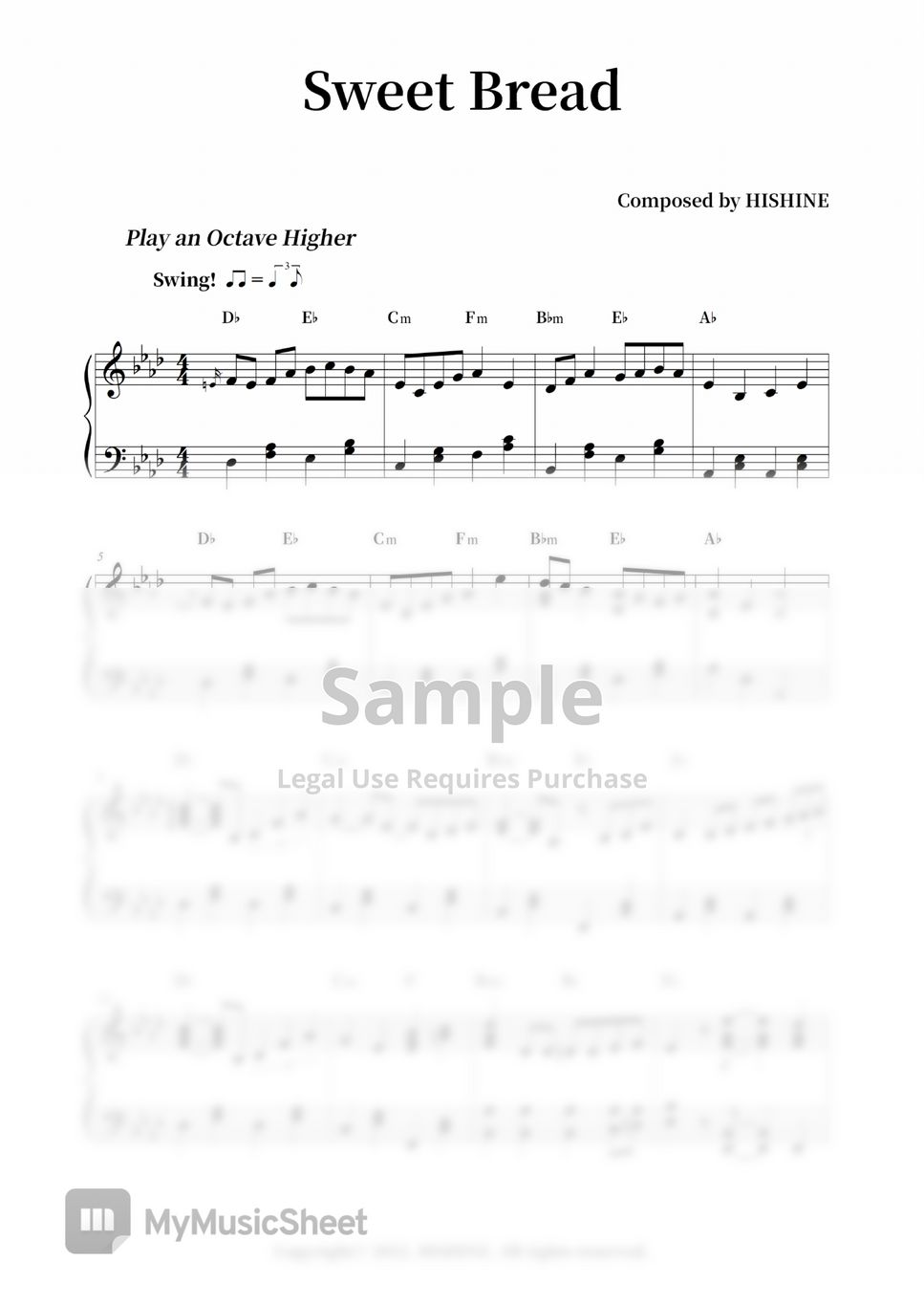 HISHINE - Sweet Bread Sheet Music
