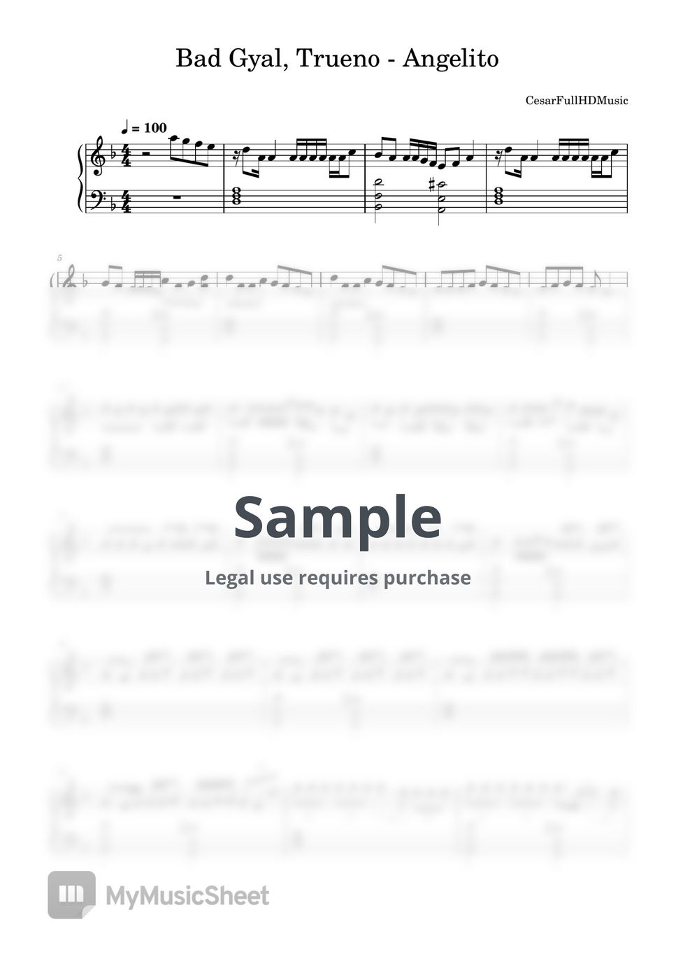Bad Gyal, Trueno - Angelito Sheet Music