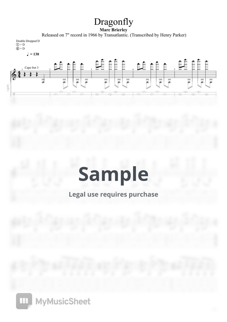 Marc Brierley - Dragonfly (Solo Acoustic Instrumental) Sheet Music by ...