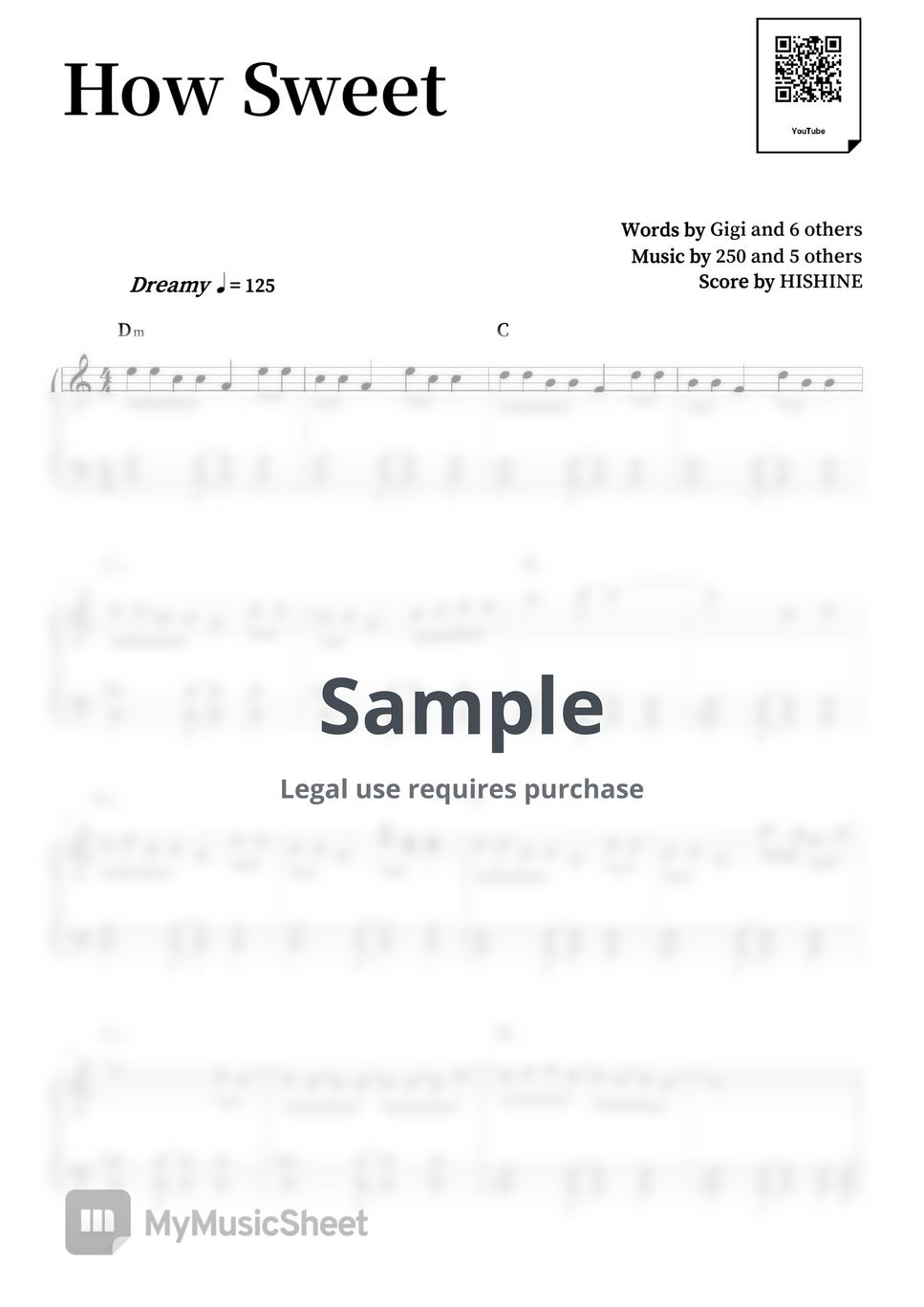 NewJeans - How Sweet (+ easy ver.) Sheets by HISHINE