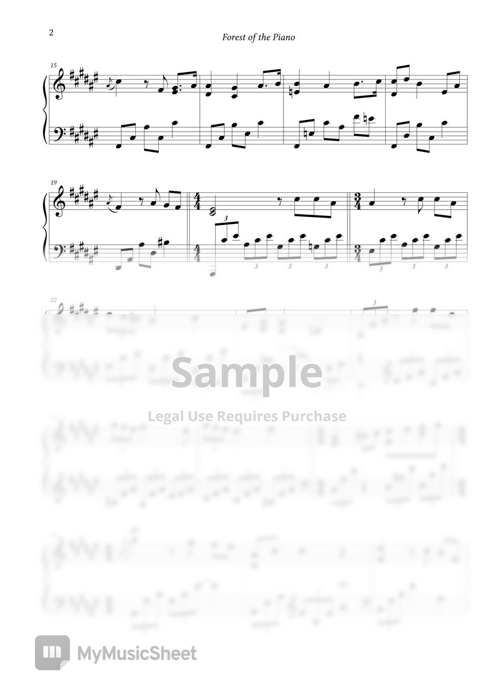 'The Piano Forest' OST - Forest Of The Piano (Advanced Ver.) Sheet Music by Cielle
