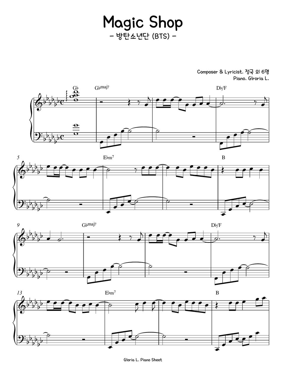 BTS (방탄소년단) - Magic Shop نوتة by Gloria L.