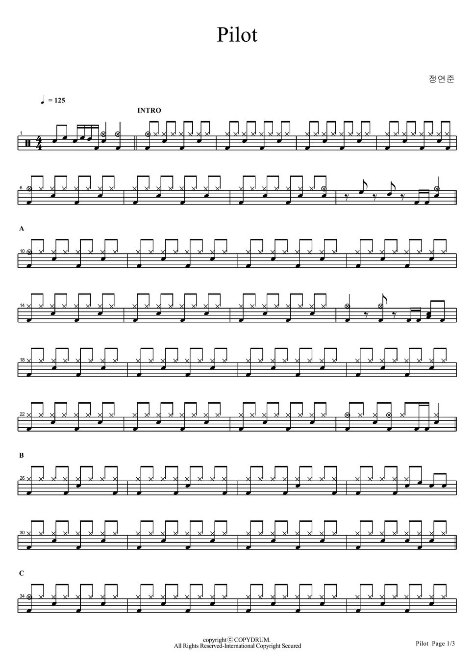 정연준 - Pilot Sheets by COPYDRUM