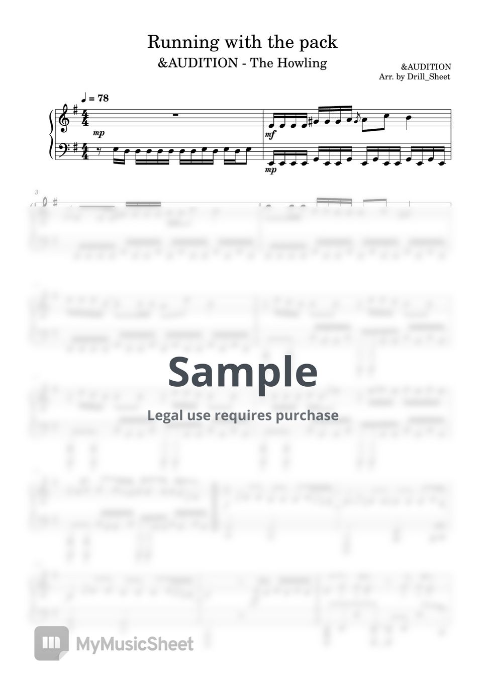 &TEAM - Running with the pack (Piano) Sheets by Drill_Sheet