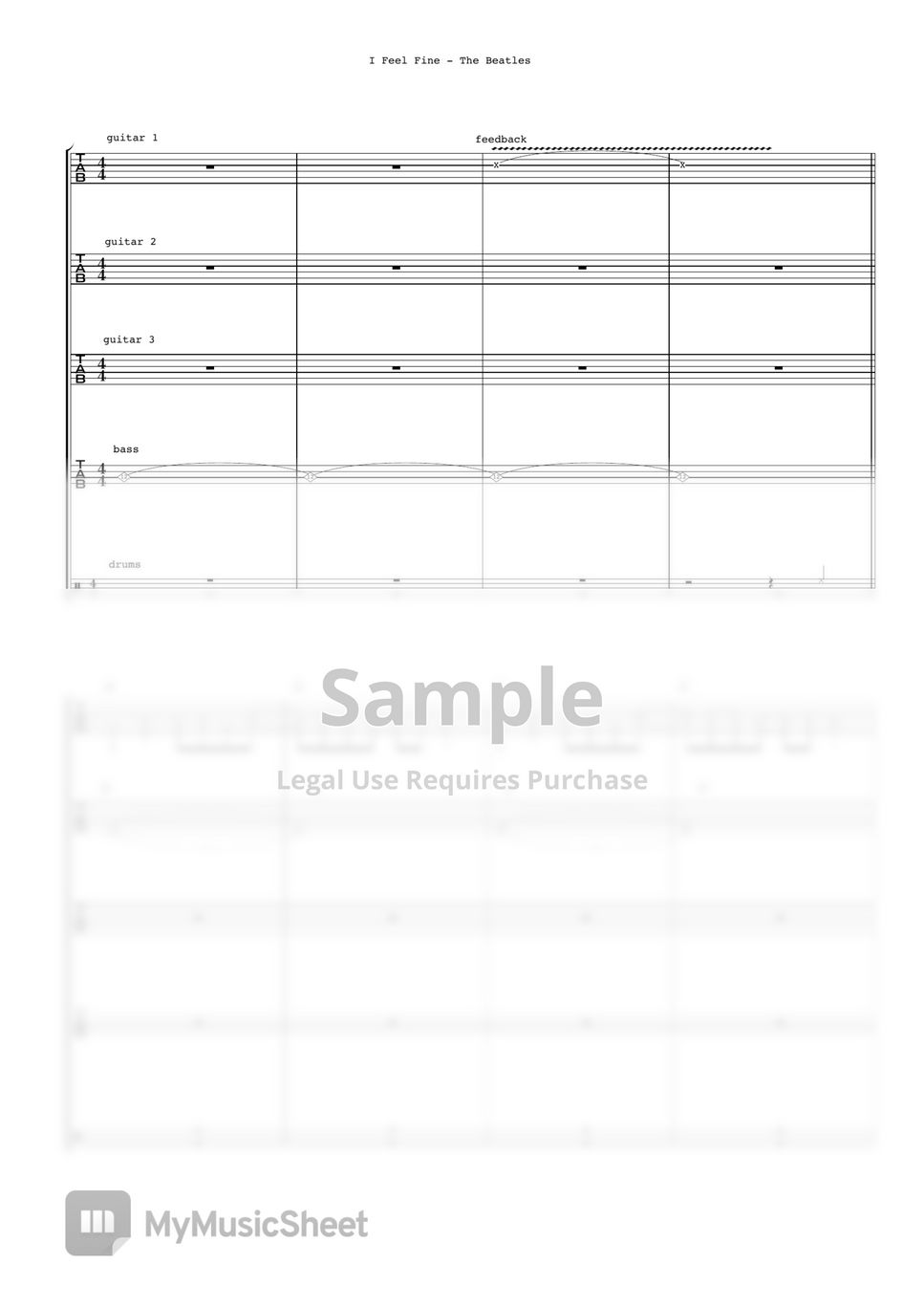 The Beatles - I Feel Fine (Band Score) Sheets by Ryohei Kanayama