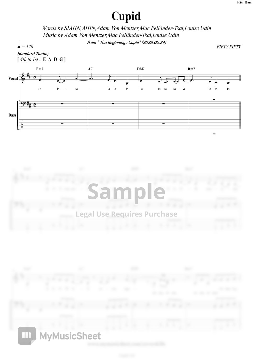 FIFTY FIFTY - Cupid (+배킹트랙) Tab + 1staff by COVER SKILLS