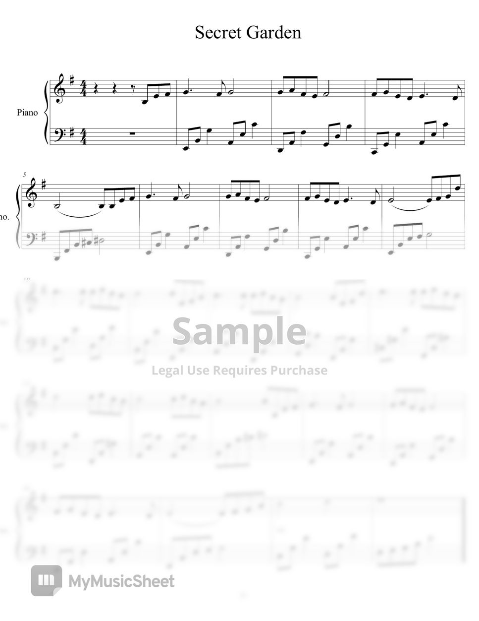 Secret Garden - Secret Garden 악보 by ViKing