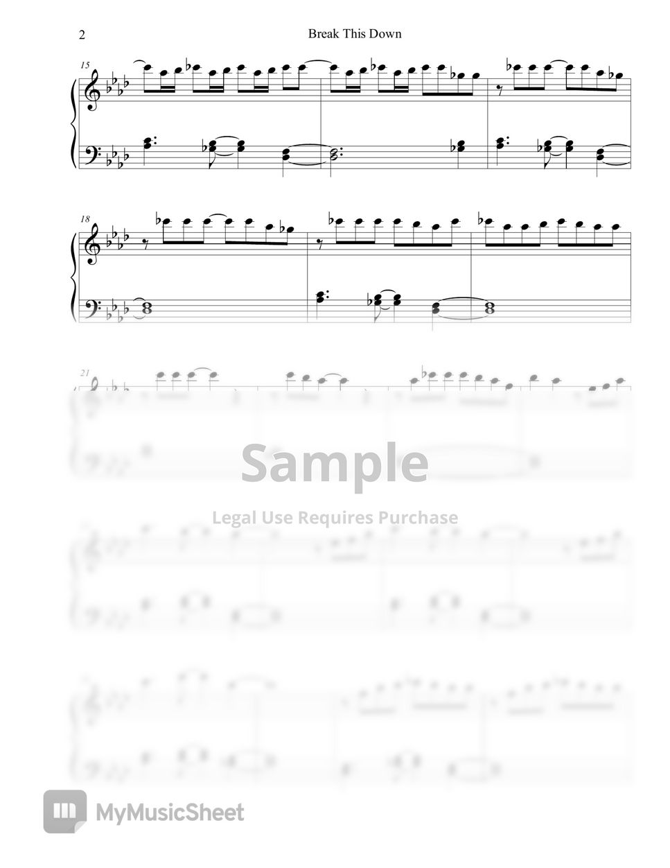 Jodie Shihadeh - Break This Down (Easy Piano) Sheets by Betacustic