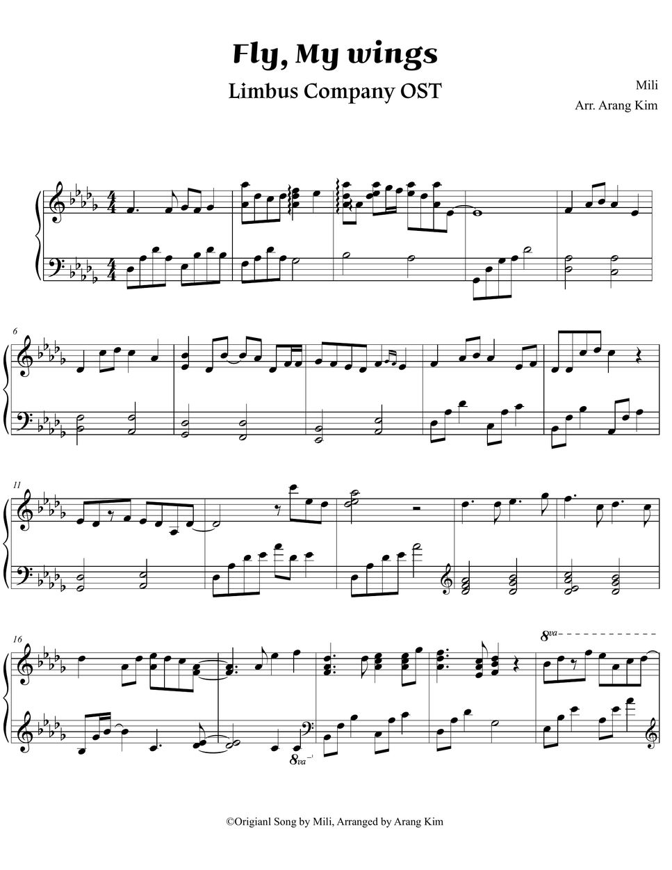 Mili - Fly, my wings (Limbus Company OST (Original key)) Sheets by ...