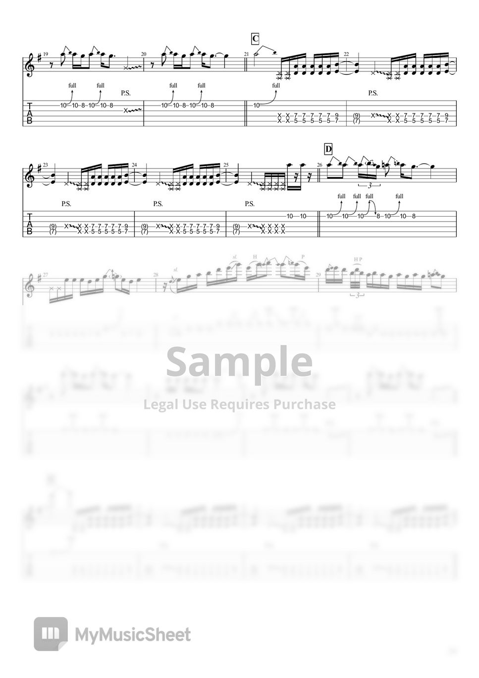 Led Zeppelin - Whole Lotta Love Sheet Music by Kfir Ochaion