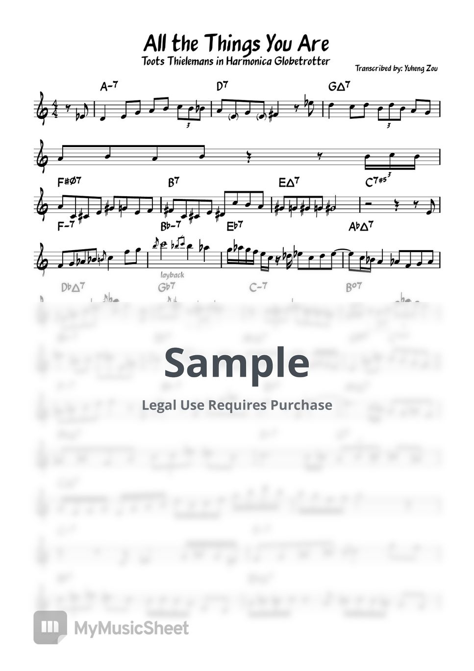 Jerome Kern, Toots Thielemans - All the things you are (Harmonica ...