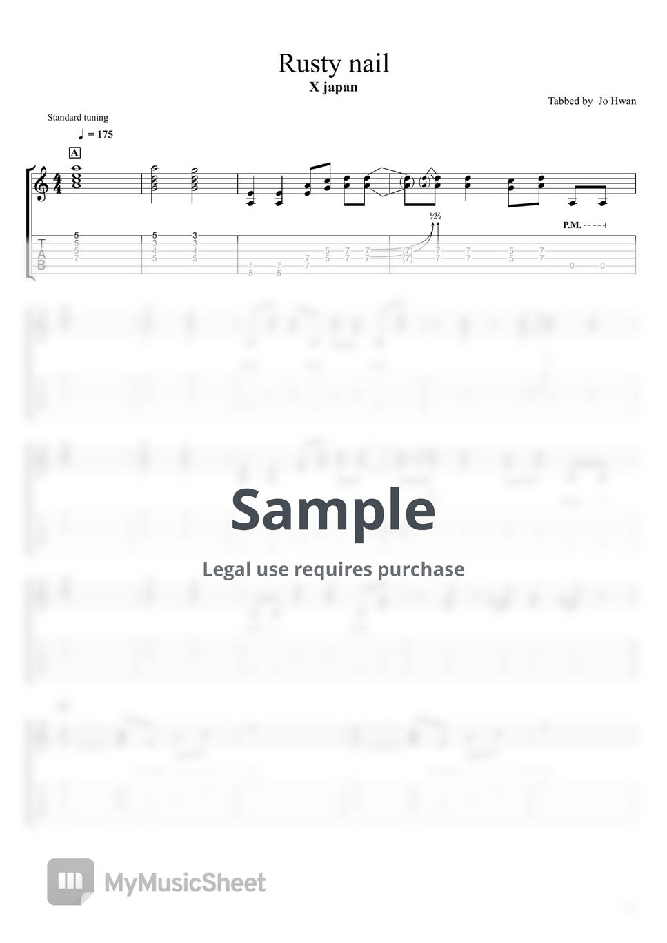X Japan - Rusty Nail Tab + 1staff by Jo hwan