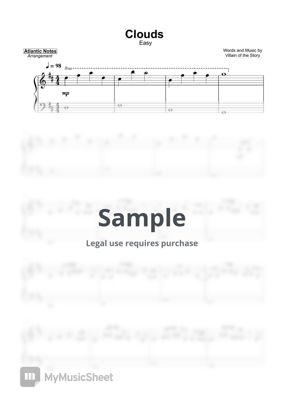 Zach Sobiech - Clouds Sheet Music by Atlantic Notes