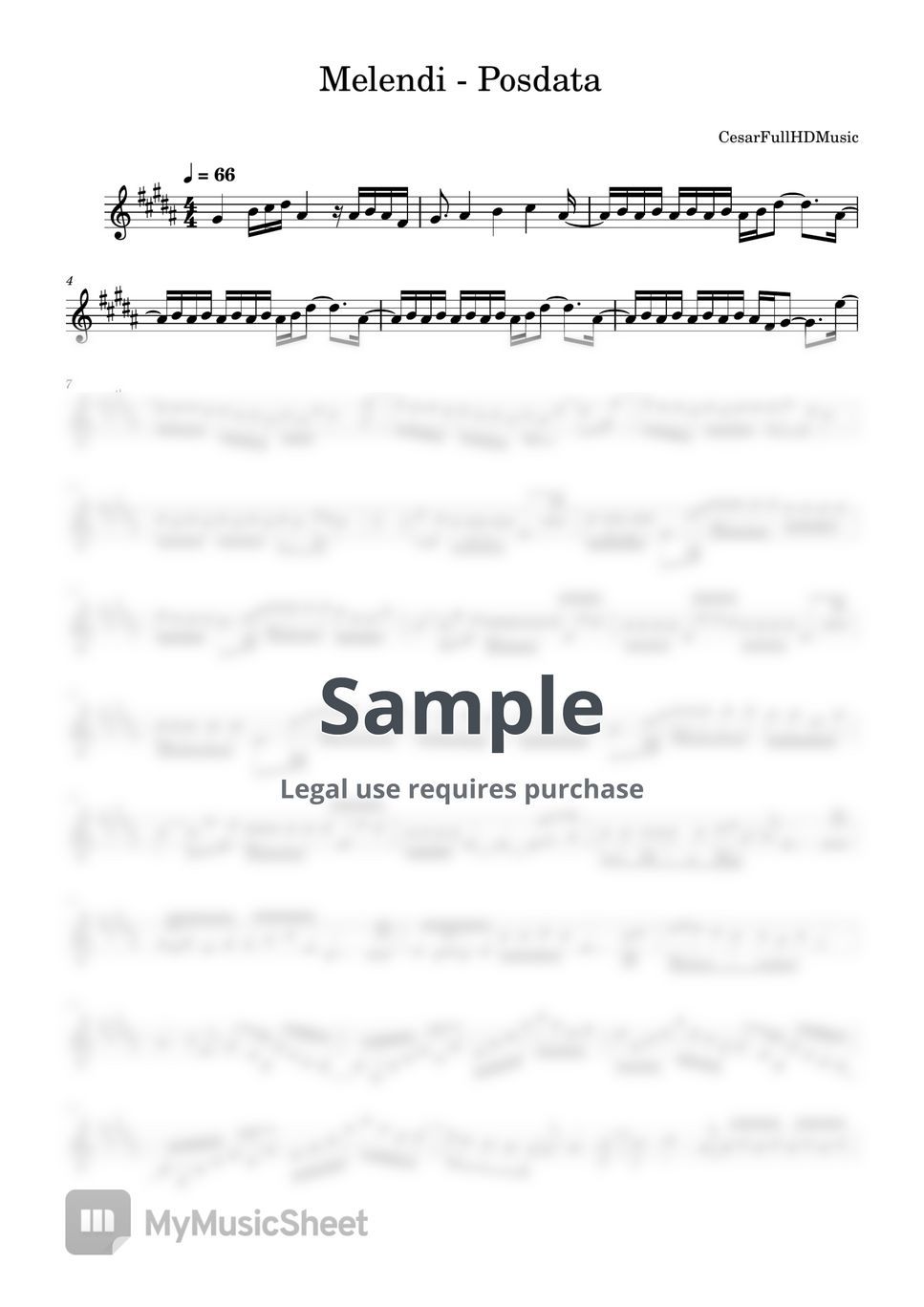 Melendi - Posdata Sheets