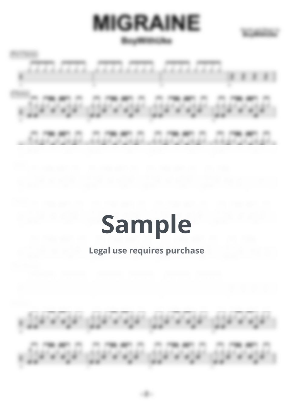 BoyWithUke - Migraine Sheets by Shawn Drum Studio