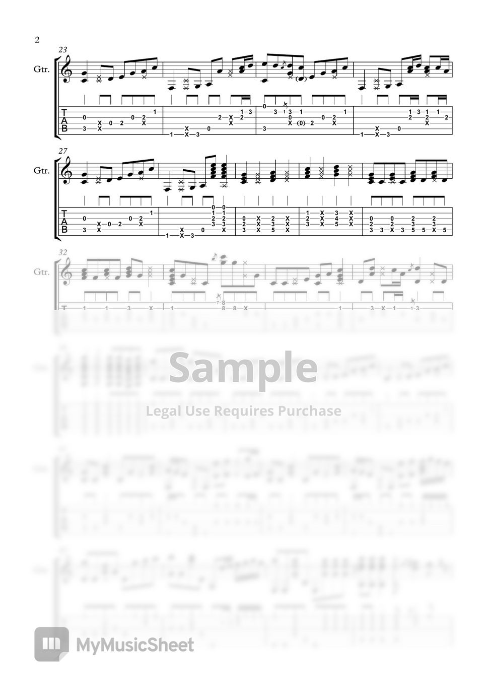 The Temptations - My Girl (Fingerstyle Guitar Arrangement, Standard Tuning, No Capo) Sheet Music ...