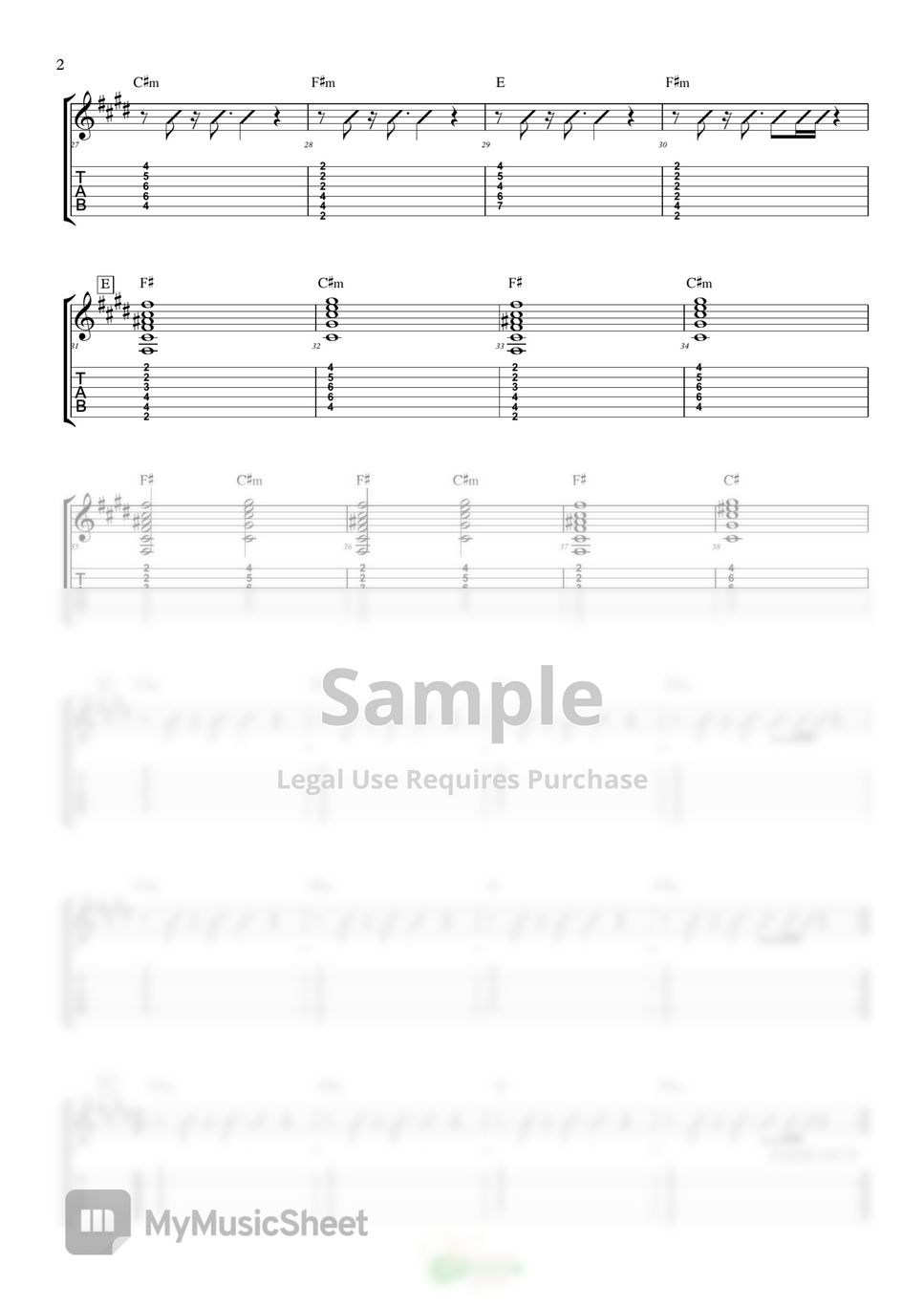 Bee Gees - Night Fever Tab + 1staff by 빈사마기타나라