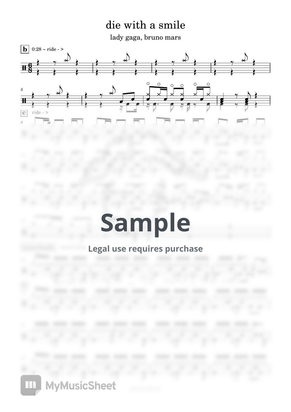 lady gaga, bruno mars - die with a smile Sheets by 은규네스튜디오
