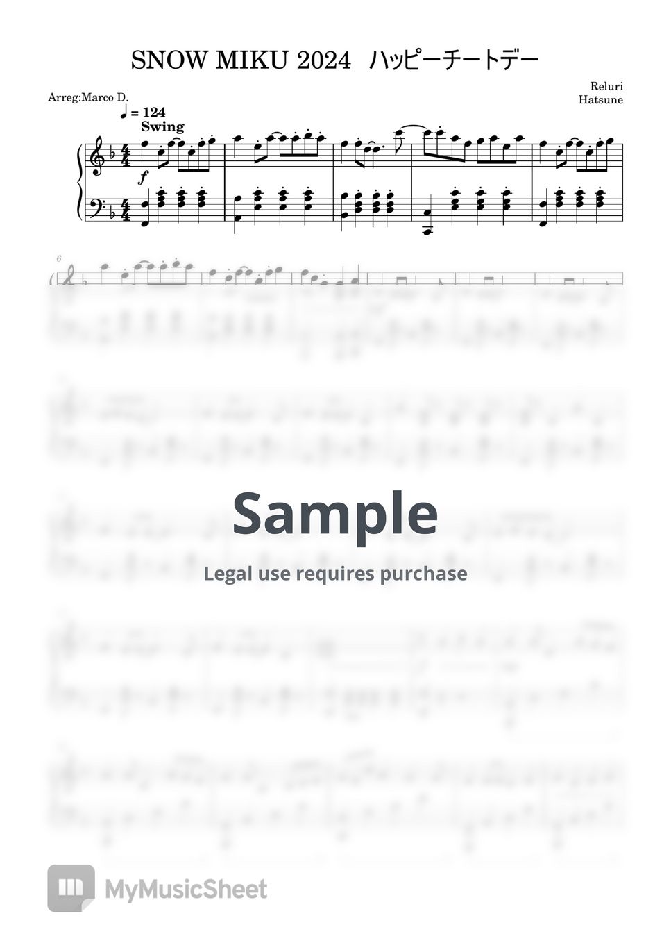 Reluri - SNOW MIKU 2024 happy cheat day Sheets by Marco D.