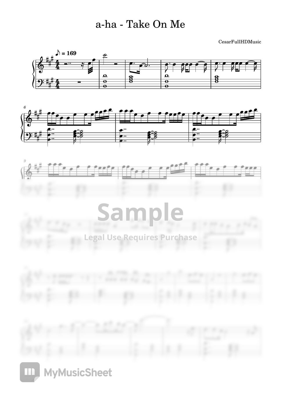 A-Ha - Take On Me Sheets