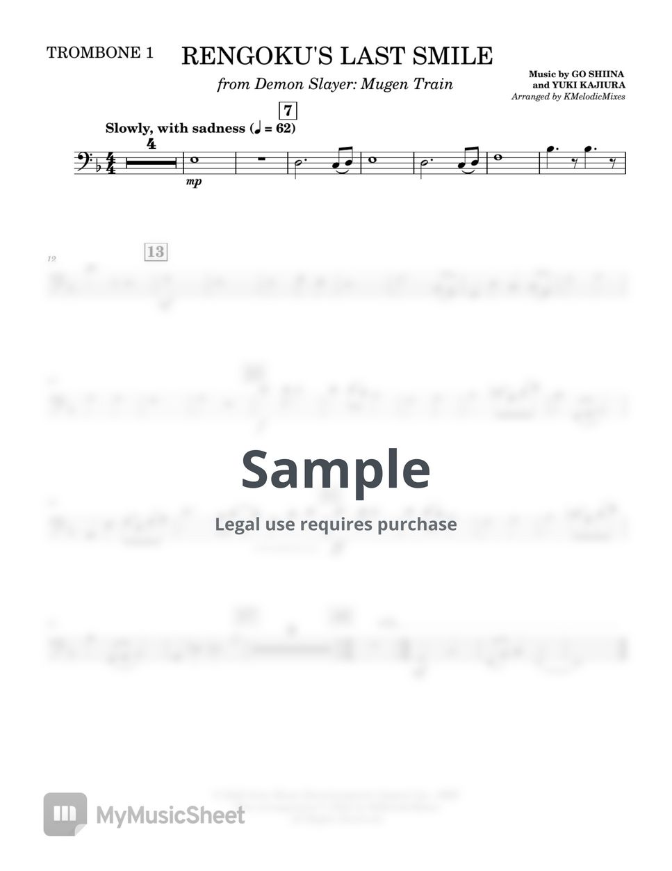 Go Shiina and Yuki Kajiura - Rengoku's Last Smile (Band) - Trombone 1 ...