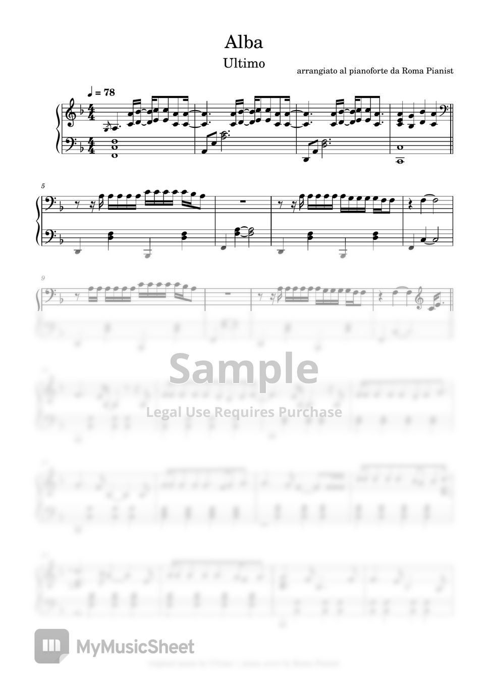 Ultimo - Alba Sheets by Roma Pianist