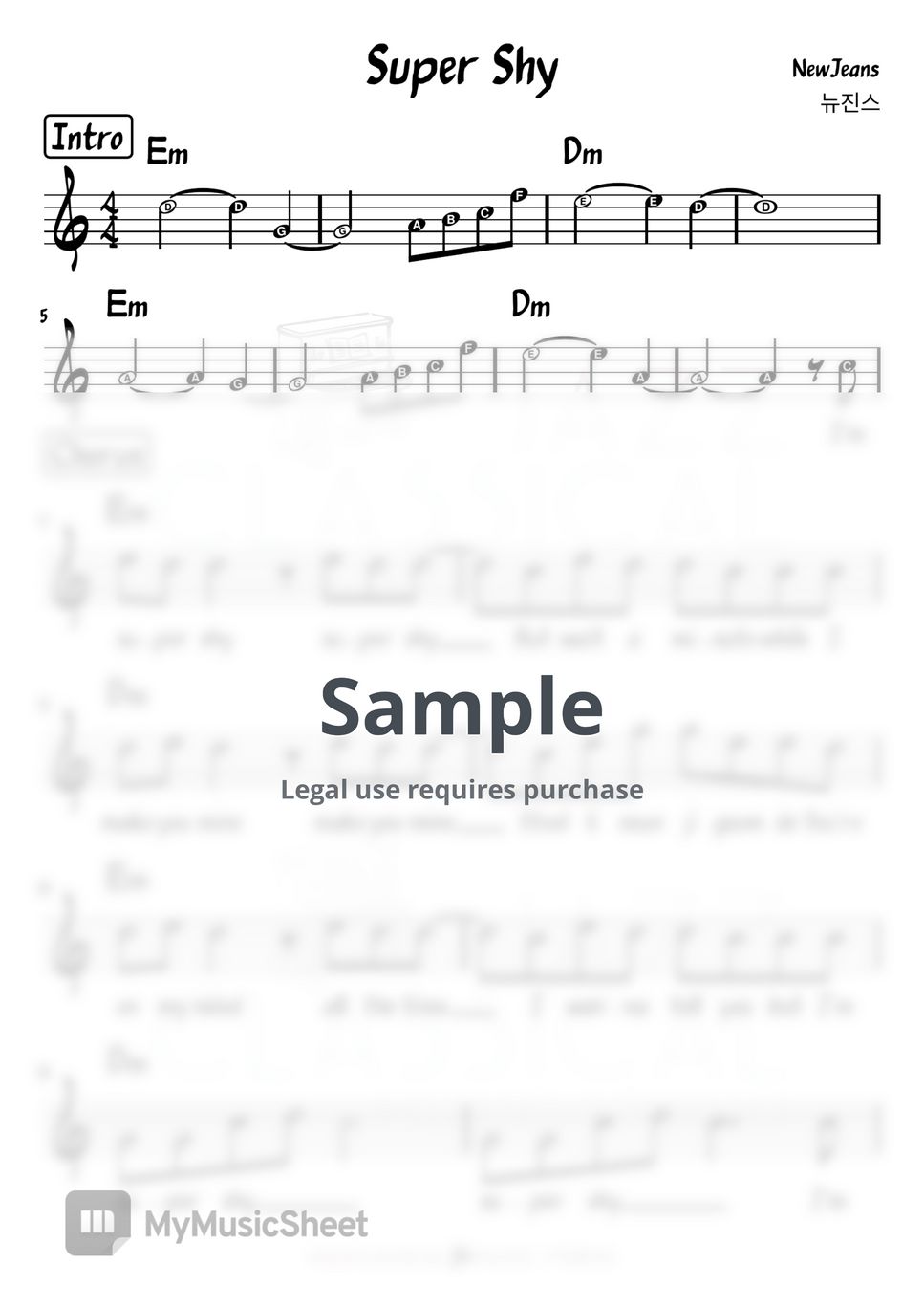 NewJeans - Super Shy (with ABC) 악보 by Jazz Classical Music Studio