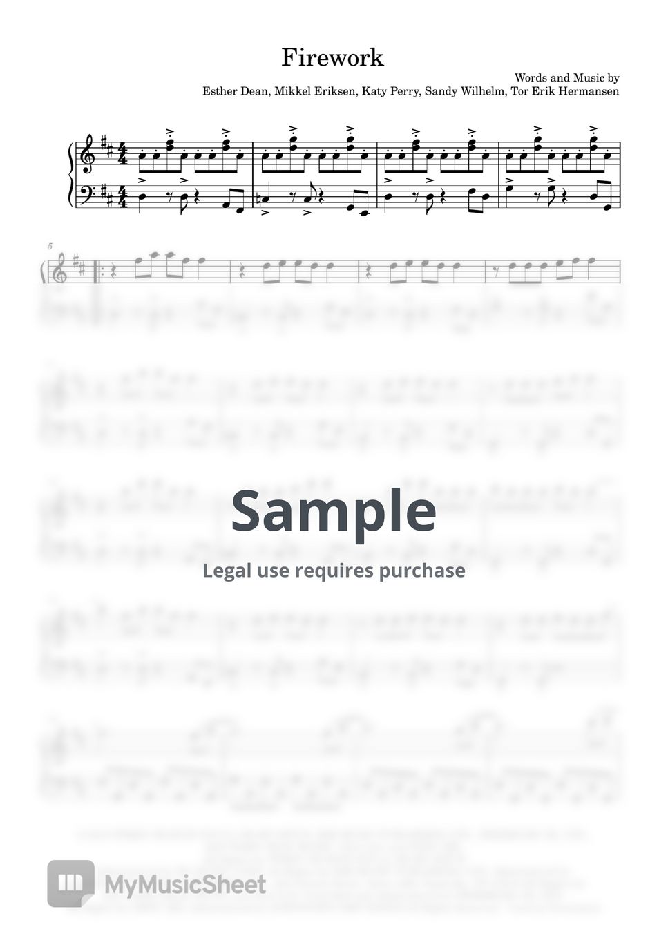 Katie Perry - Firework (Easy Piano) Sheets by Estreguin