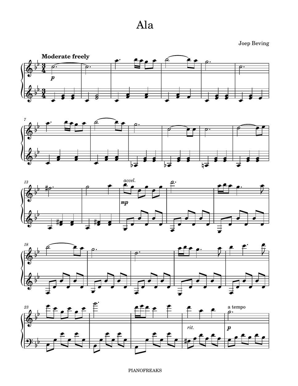 Joep Beving - Ala Sheet by PianoFreaks