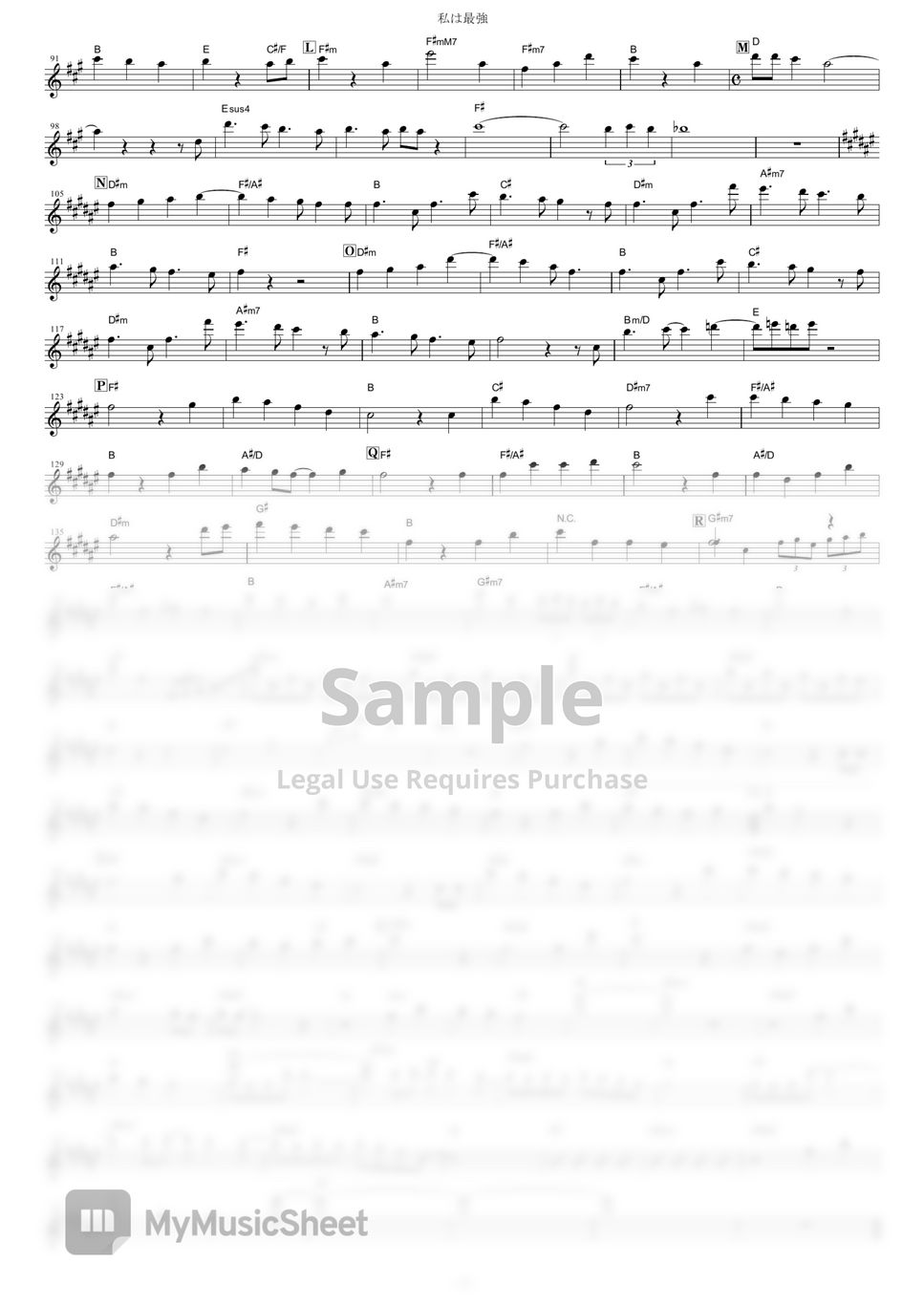 Ado - I'm Invincible (One Piece Film: Red / in Bb) Sheet Music by muta-sax