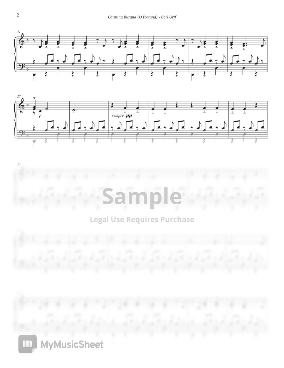 Carl Orff - O Fortuna (Carmina Burana) Sheets by Jinnie J