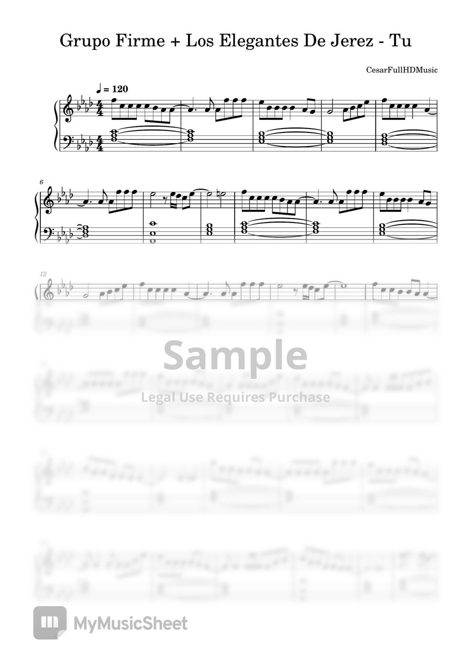 Grupo Firme + Los Elegantes De Jerez - Tu Sheet Music