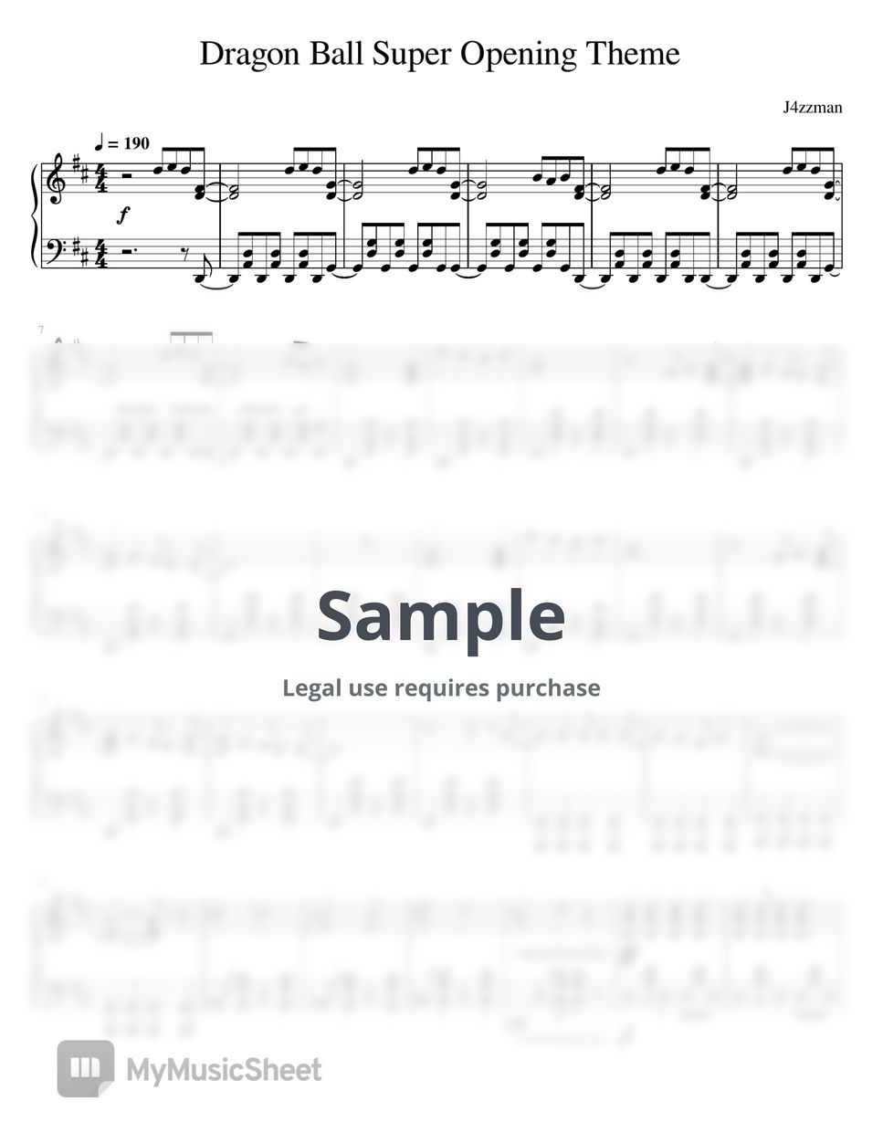 Chozetsu Dynamic - Dragon Ball Super Theme Opening 1 Sheets by J4zzman