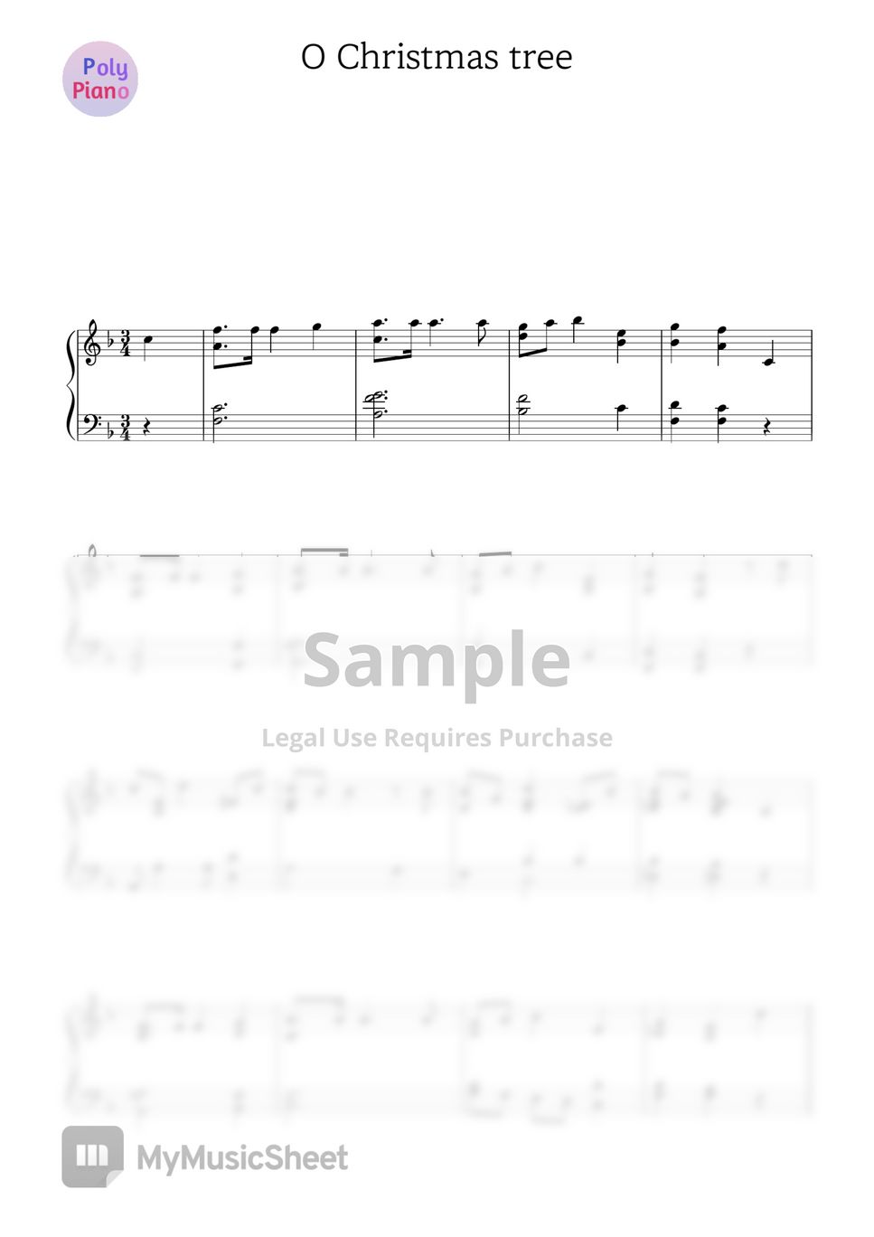 Carol - O Christmas Tree Sheets by PolyPiano