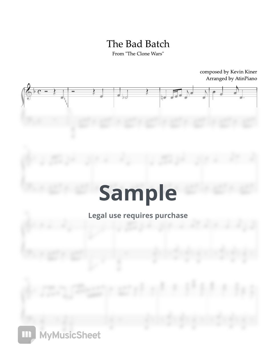 Kevin Kiner - The Bad Batch Theme Sheet Music by AtinPiano