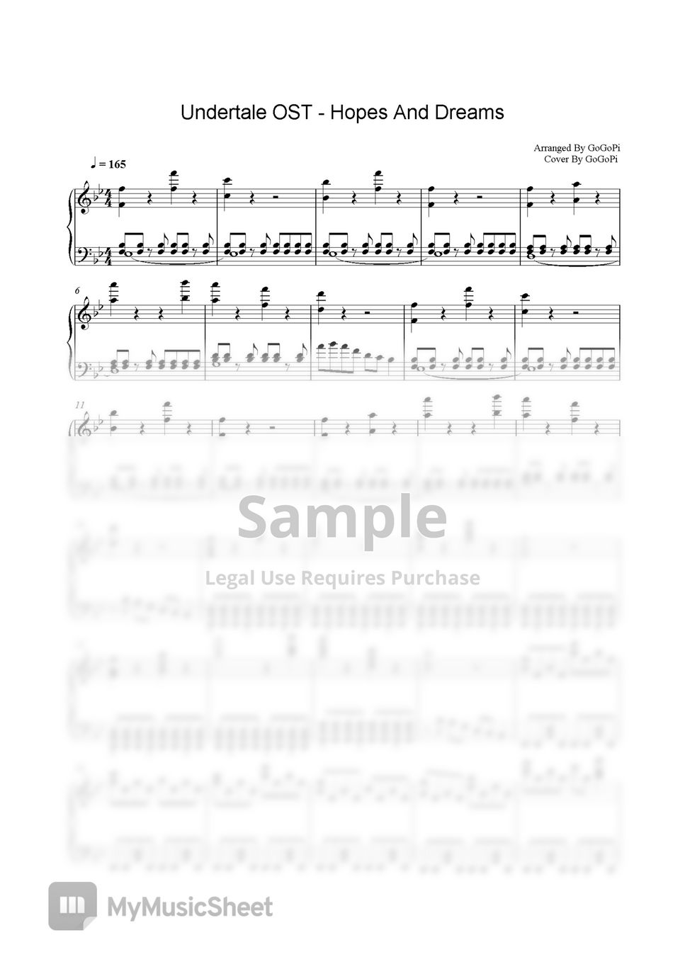 Undertale OST - Hopes And Dreams (Piano Version) Sheets by GoGoPiano