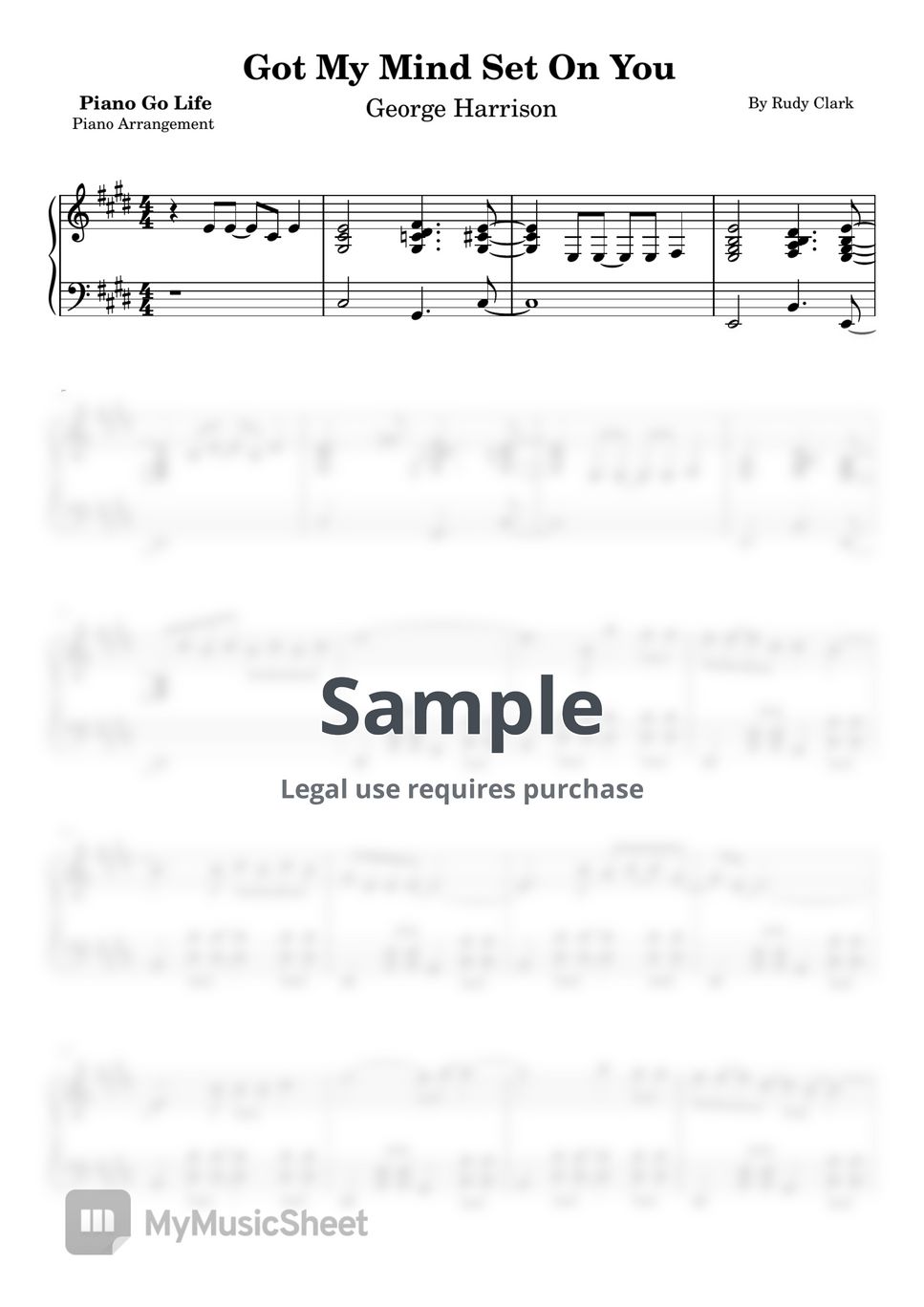 Rudy Clark - Got My Mind Set On You (George Harrison) Sheet Music by ...