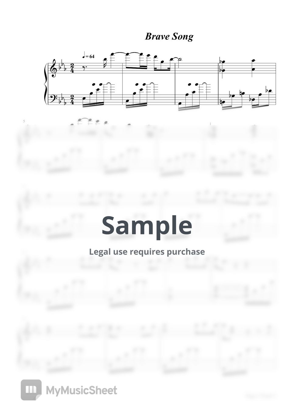Jun Maeda - Brave Song โน้ตเพลง by dogemusic