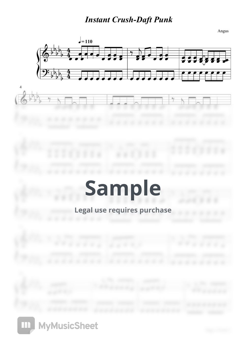 Daft Punk - Instant Crush (Daft Punk) Sheets by Yilun